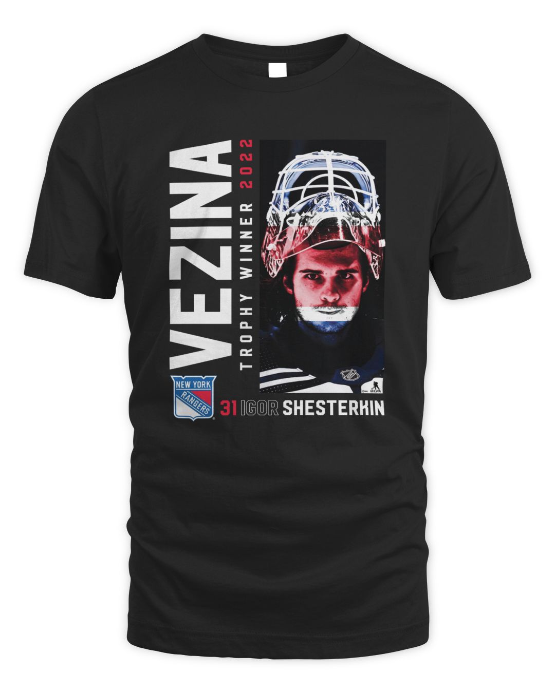 Igor Shesterkin New York Ranger 2022 Vezina Trophy Winner Shirt | Mowezo